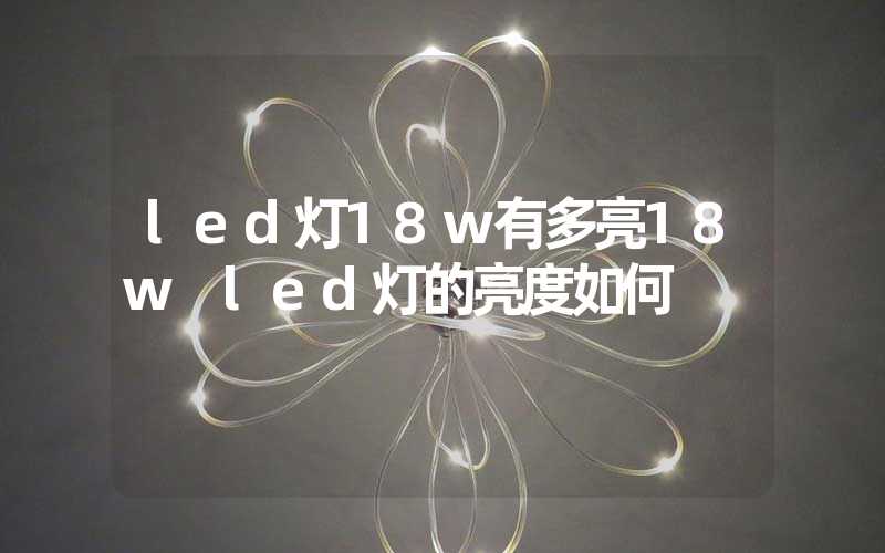 led灯18w有多亮（18w led灯的亮度如何）-多映光电